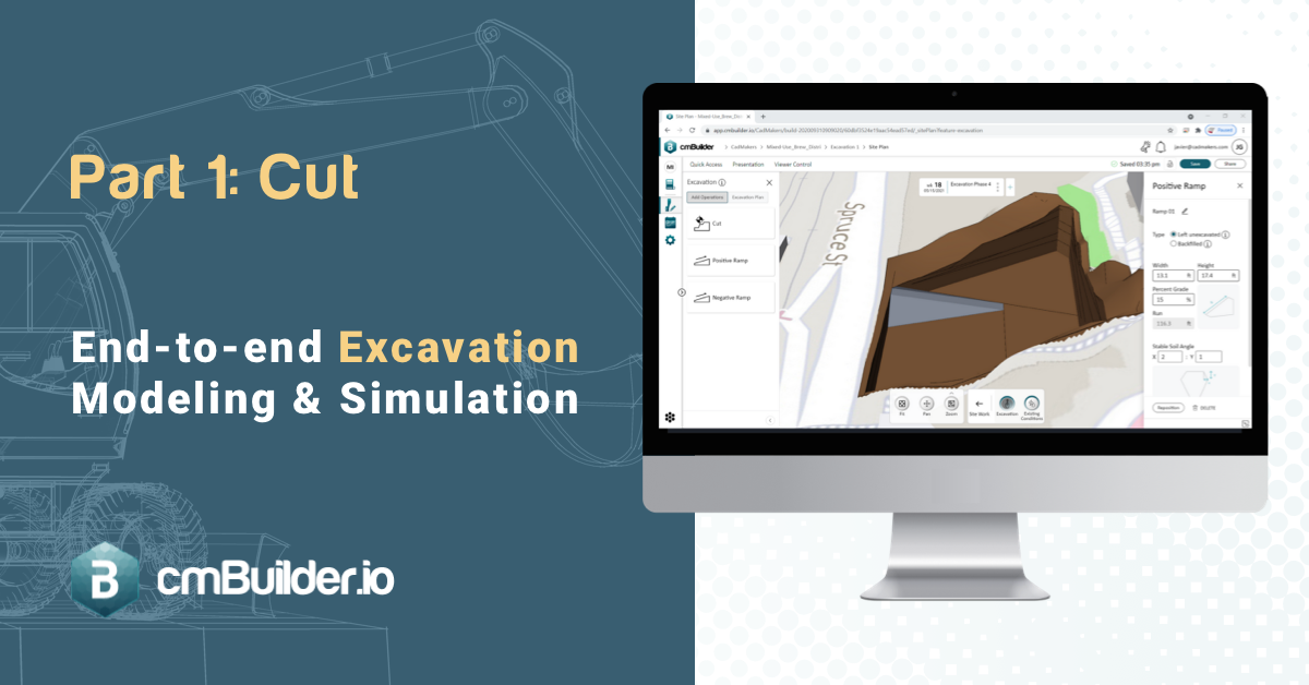 First functionality of end-to-end excavation modeling and simulation released on cmBuilder.io